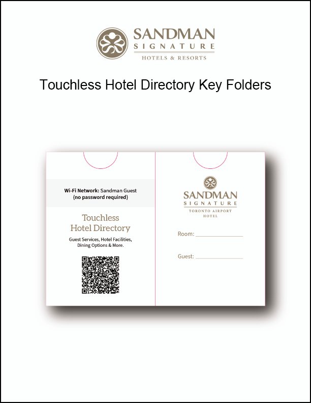 Signature Touchless Hotel Directory Keycard Folders – Metro Printers